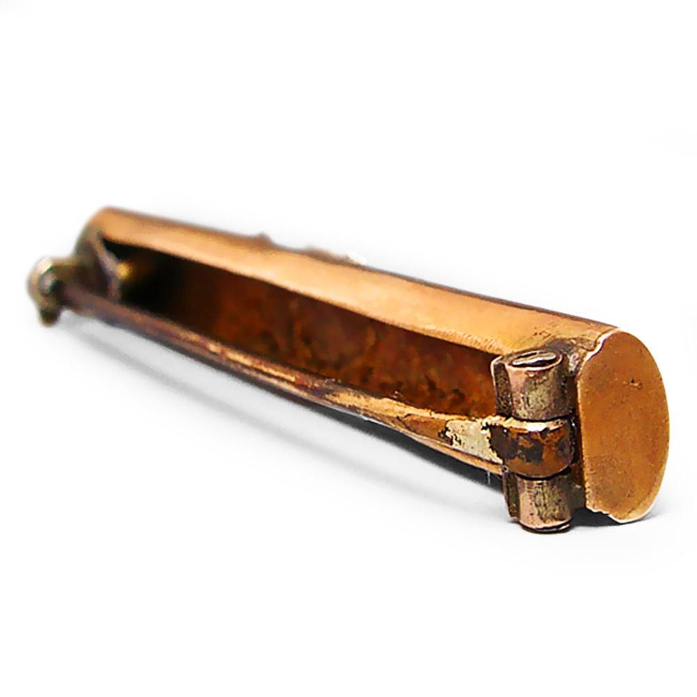 Antique Green Jade Bar Pin Brooch with Seed Pearls in Rose Gold - Once ...