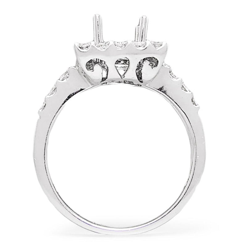 Round Diamond Square Semi Mount Engagement Ring Setting 18K - Once Upon ...