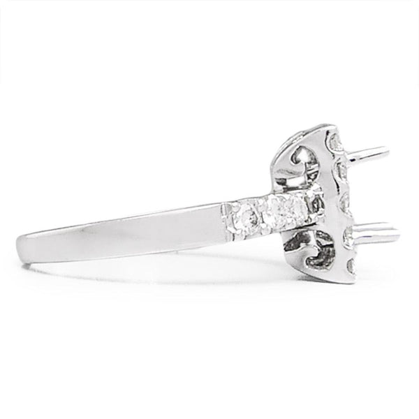 Round Diamond Square Semi Mount Engagement Ring Setting 18K - Once Upon ...