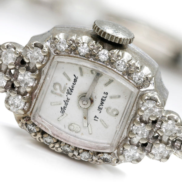 Vintage Andre Cheval Ladies Diamond Wristwatch Quartz 14K - Once Upon A ...